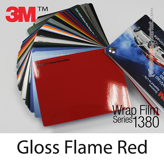 Film total covering - 3M series 1380 G53 Flame Red Brillant, car ...